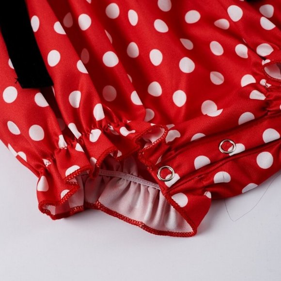 One Pieces | Minnie Mouse Baby Girls Smocked Embroidered Polka Dot Boutique Romper | Poshmark